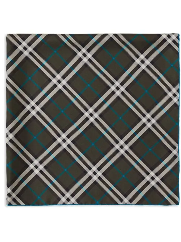 Burberry Checked Silk Scarf - Green