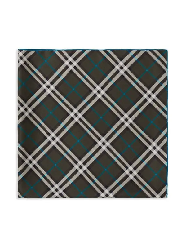 Burberry Checked Silk Scarf - Green