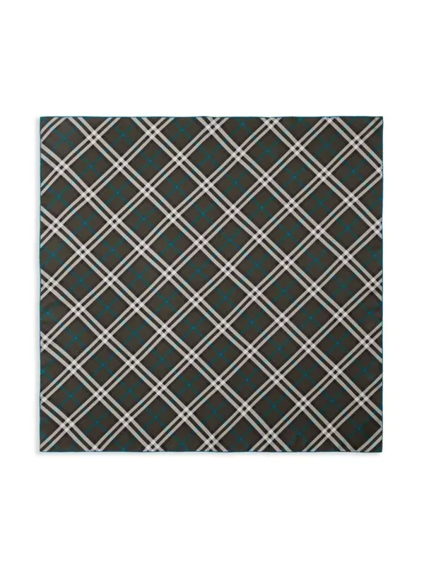 Burberry Checked Silk Scarf - Green