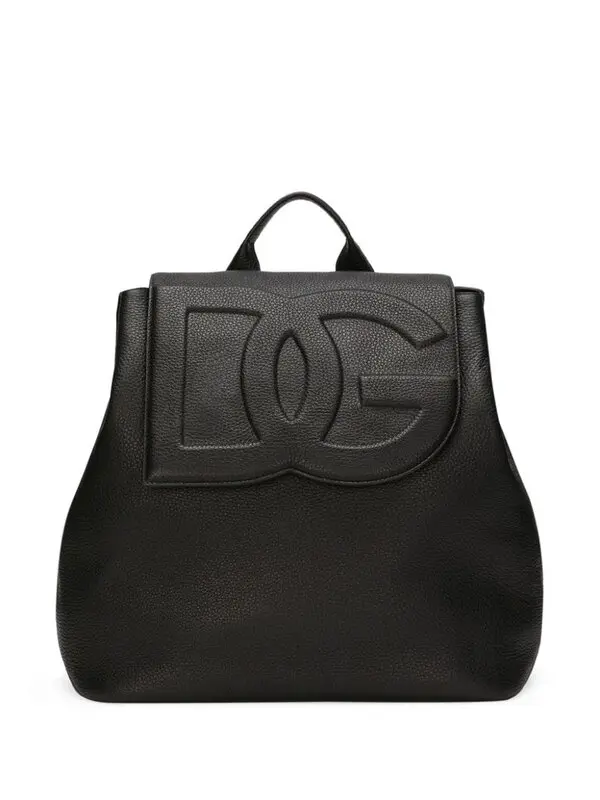 Dolce & Gabbana Logo-embossed Leather Backpack - Black