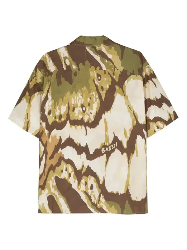 BONSAI Abstract-print Short-sleeve Shirt