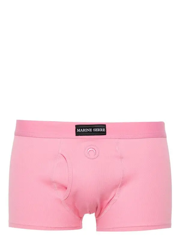 MARINE SERRE Crescent Moon-embroidered Boxers - Pink