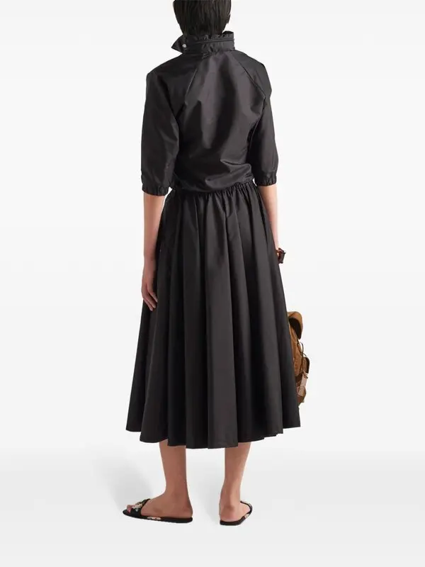 Prada Triangle-logo Zipped Midi Skirt