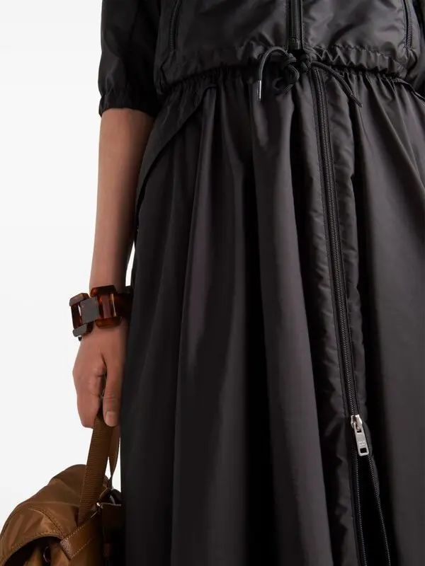 Prada Triangle-logo Zipped Midi Skirt