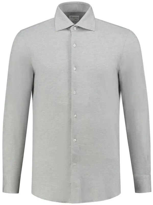 FINAMORE 1925 Long-sleeved Mélange Shirt - Grey