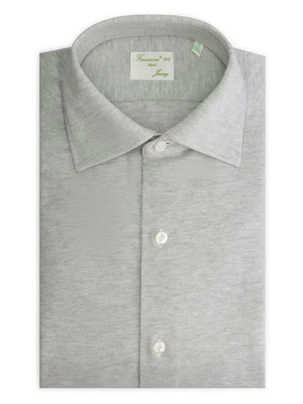 FINAMORE 1925 Long-sleeved Mélange Shirt
