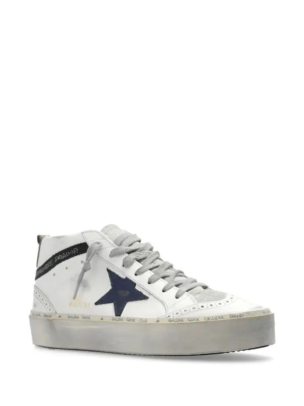GOLDEN GOOSE Mid Star High-top Leather Sneakers - White