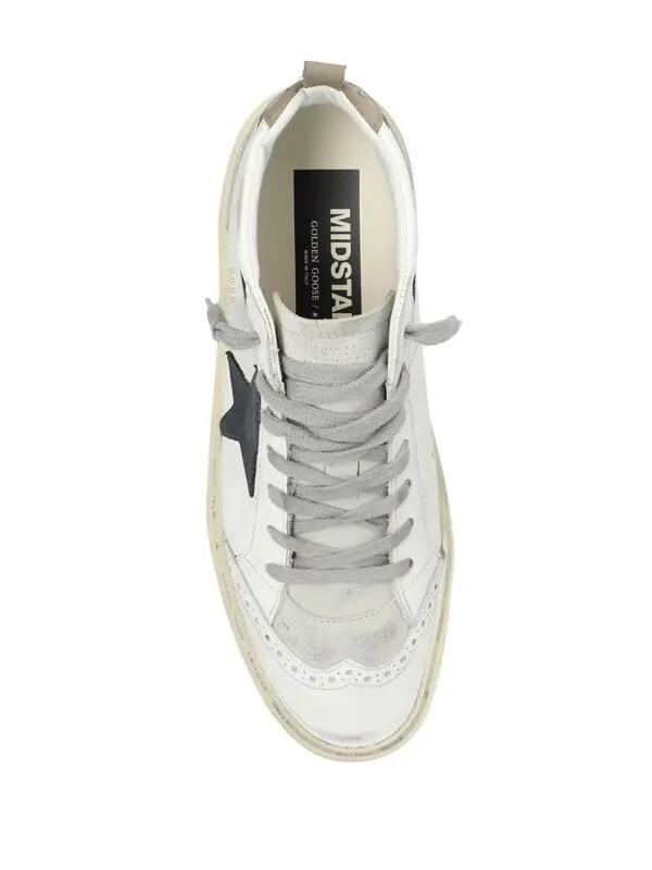 GOLDEN GOOSE Mid Star High-top Leather Sneakers - White