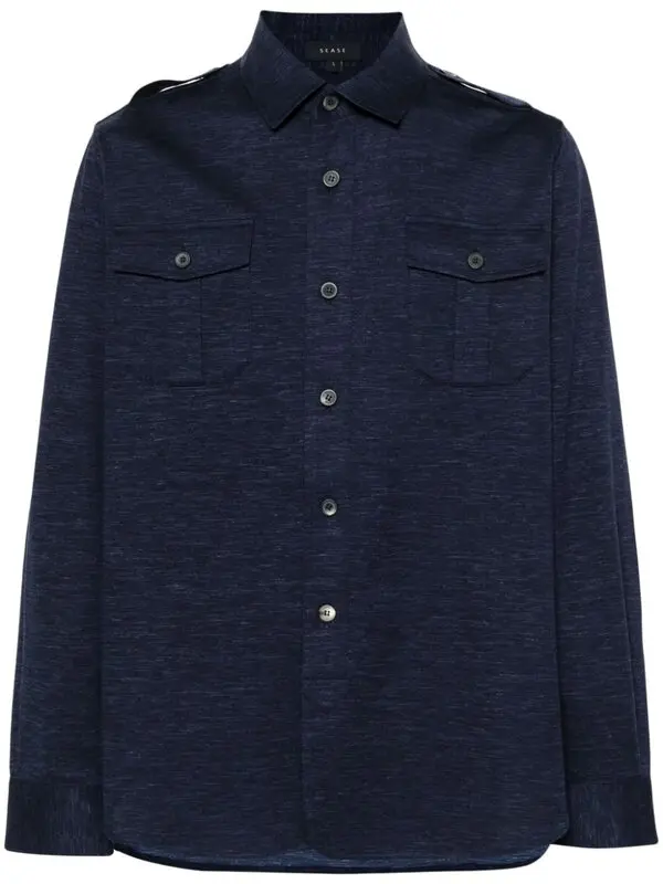 Sease Mélange-effect Virgin Wool-silk Shirt