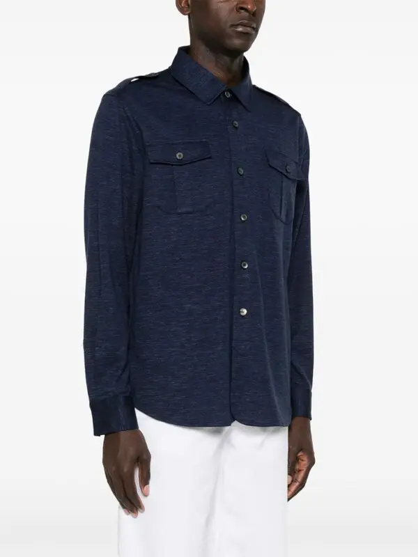Sease Mélange-effect Virgin Wool-silk Shirt