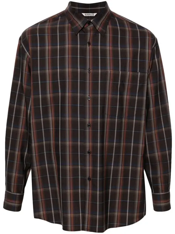 Auralee Checked Wool Shirt