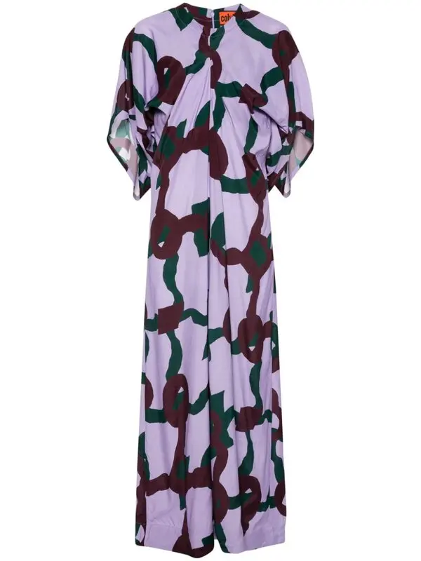 Colville Cocoon Abstract-print Maxi Dress - Purple