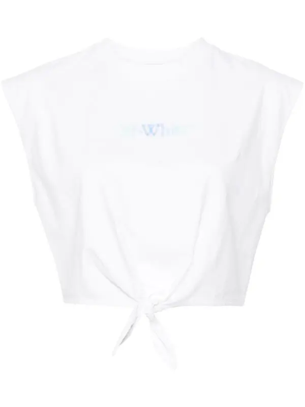Off-White Arrows-motif Cotton Crop Top - White