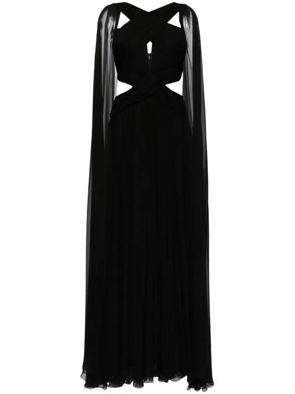 Zuhair Murad Silk-chiffon Cape Gown - Black