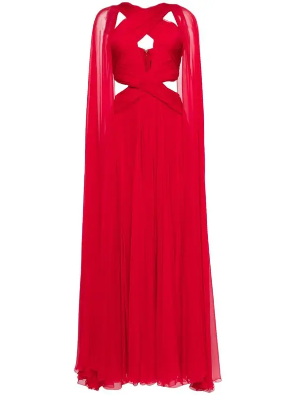 Zuhair Murad Silk-chiffon Cape Gown - Red