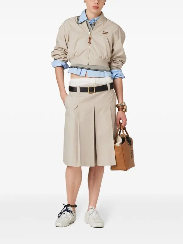Miu Miu Panama Cropped Bomber Jacket