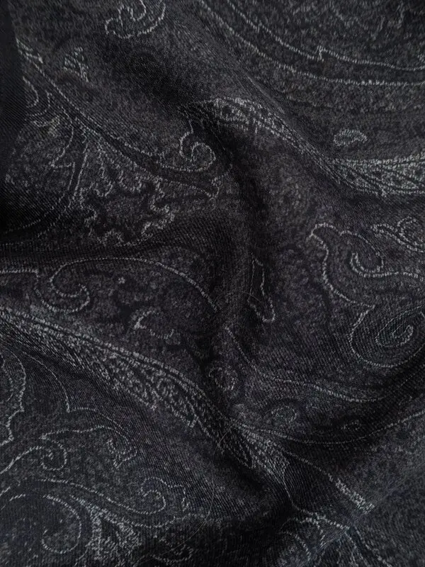 Etro Paisley-print Frayed-edge Scarf - Grey