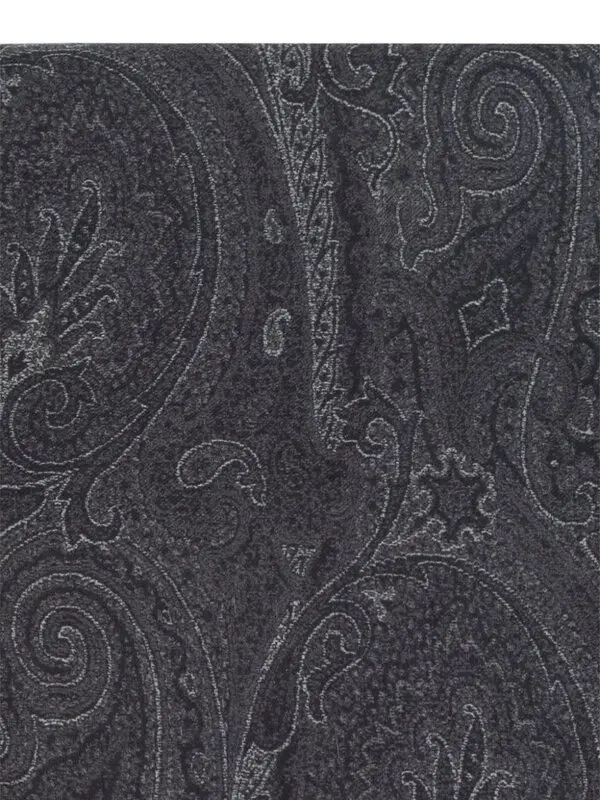 Etro Paisley-print Frayed-edge Scarf - Grey