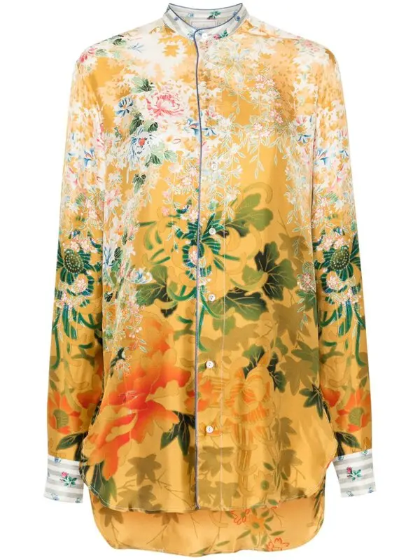 PIERRE-LOUIS MASCIA Aloe Satin Silk Shirt