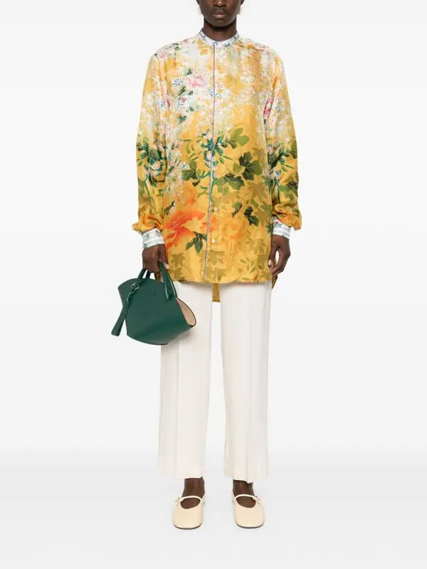PIERRE-LOUIS MASCIA Aloe Satin Silk Shirt