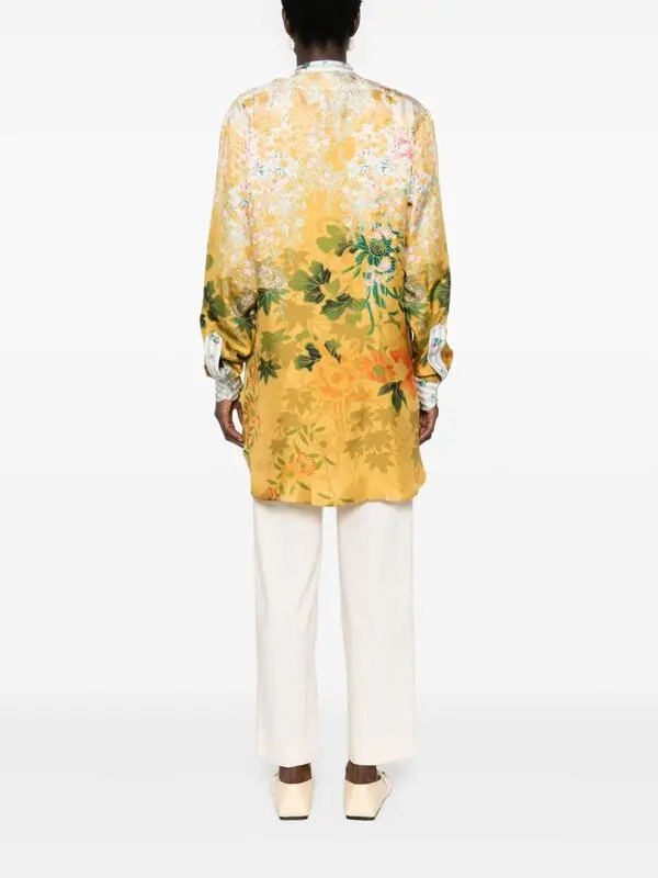 PIERRE-LOUIS MASCIA Aloe Satin Silk Shirt