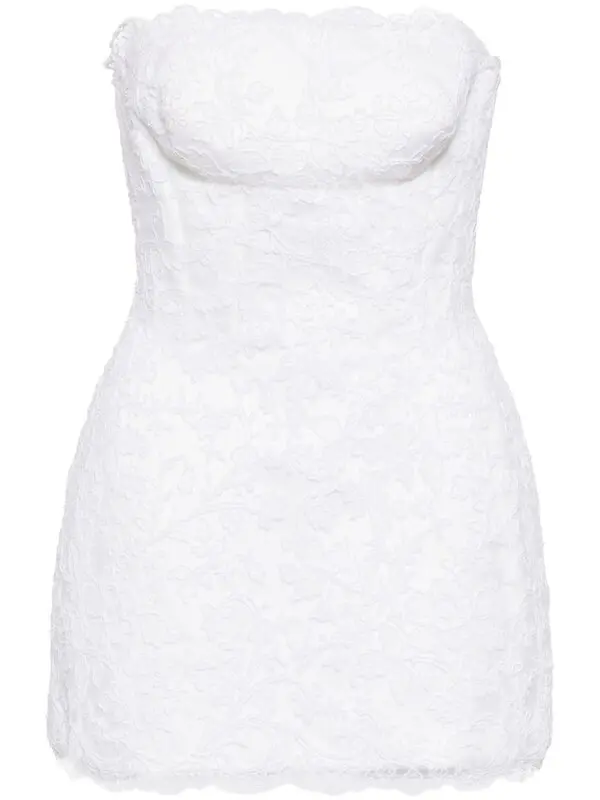 Ermanno Scervino Strapless Lace Mini Dress