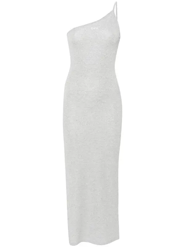 Off-White Ribbed Lurex Midi Dress