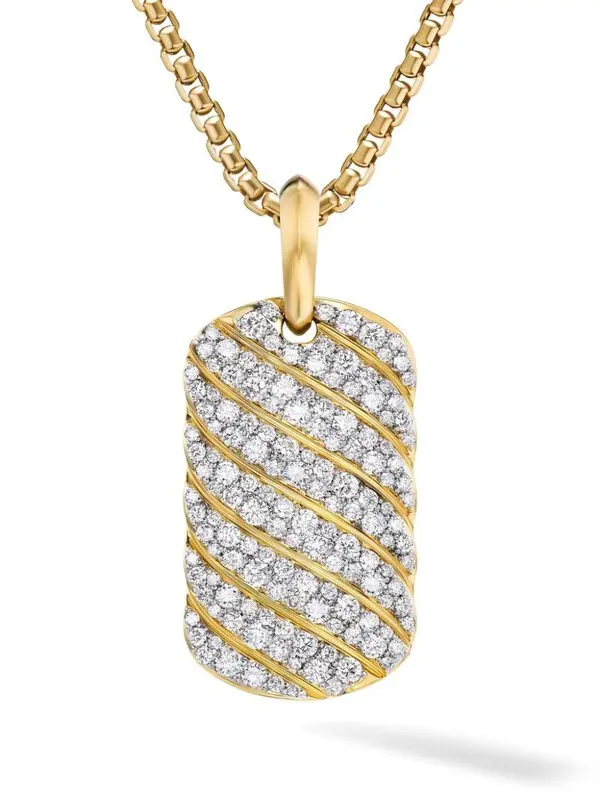 David Yurman 18kt Yellow Diamond Necklace Charm - Gold
