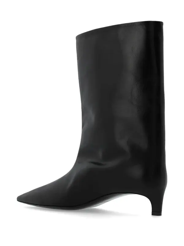 JIL SANDER Pointed-toe Leather Boots - Black
