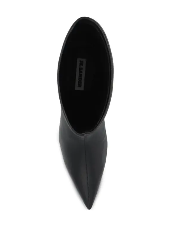 JIL SANDER Pointed-toe Leather Boots - Black