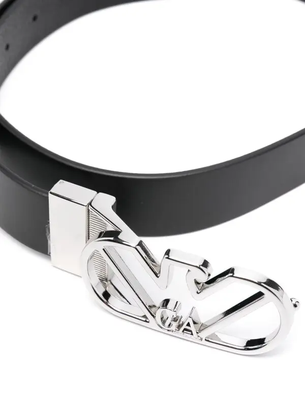 Emporio Armani Logo Buckle Leather Belt