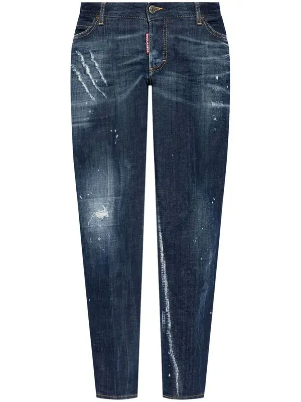 Dsquared2 Logo-patch Cropped Jeans - Blue