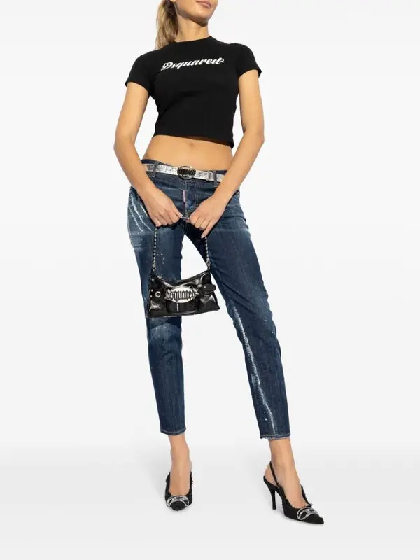 Dsquared2 Logo-patch Cropped Jeans - Blue