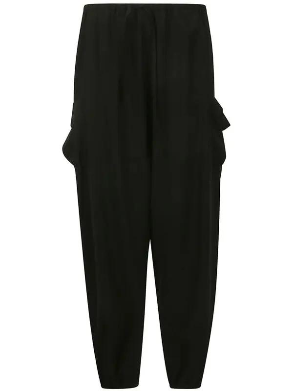 Yohji Yamamoto Tapered-leg Cargo Trousers - Black
