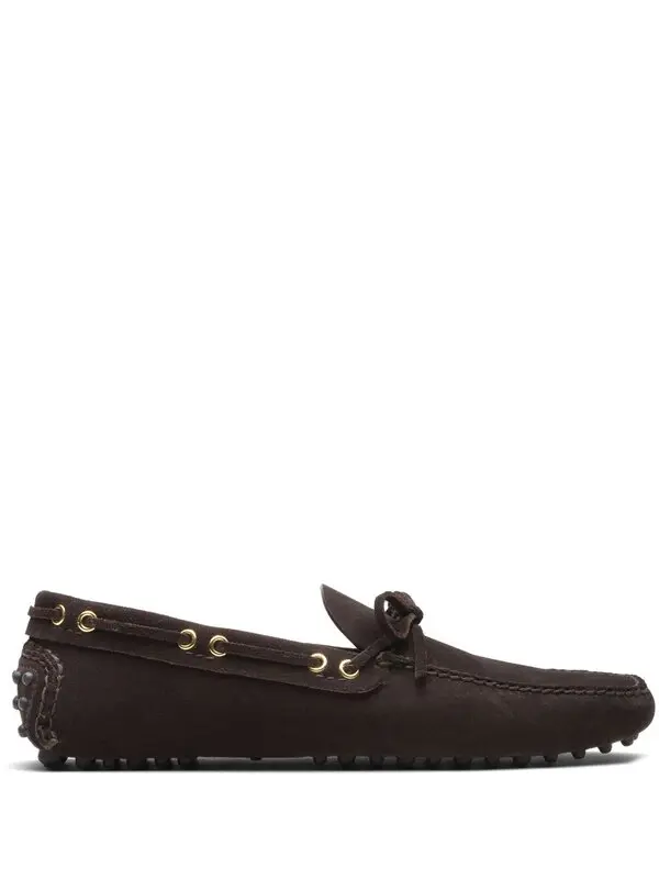 Car Shoe Suede Driving Shoes - Brown