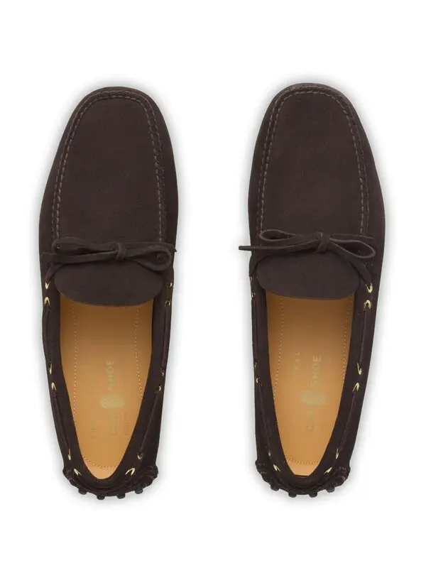 Car Shoe Suede Driving Shoes - Brown