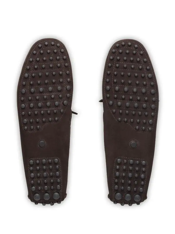 Car Shoe Suede Driving Shoes - Brown