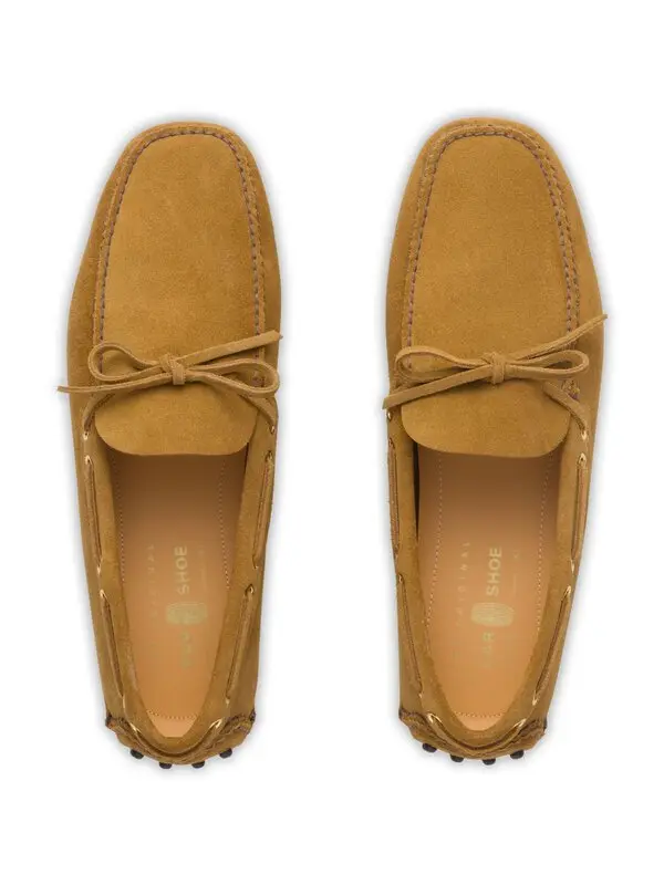 Car Shoe Suede Driving Loafers - Brown