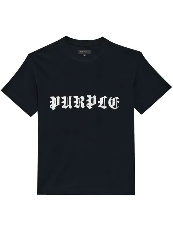 PURPLE BRAND Gothic Wordmark T-shirt - Black