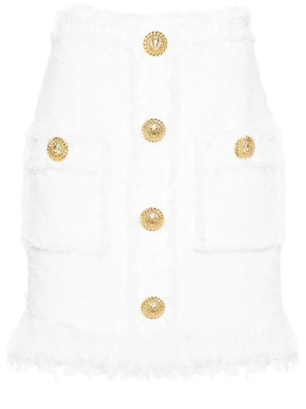Balmain High-waist Mini Skirt - White