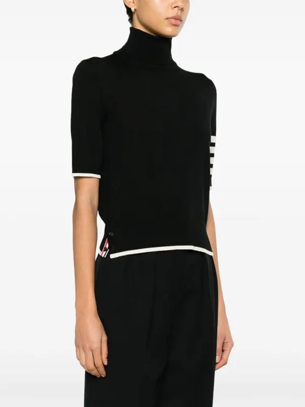 Thom Browne Fine Merino Wool 4-bar Relaxed Fit Turtleneck