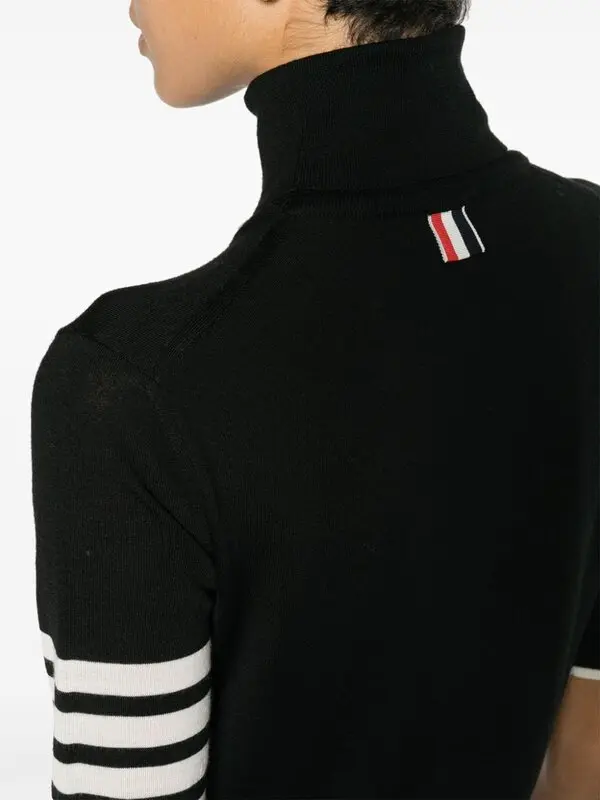 Thom Browne Fine Merino Wool 4-bar Relaxed Fit Turtleneck