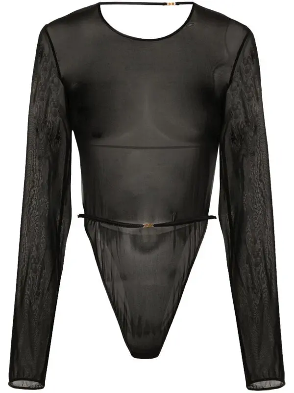 Saint Laurent Open-back Crepe Bodysuit