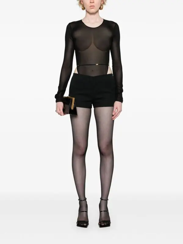 Saint Laurent Open-back Crepe Bodysuit