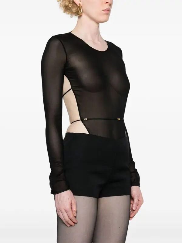 Saint Laurent Open-back Crepe Bodysuit