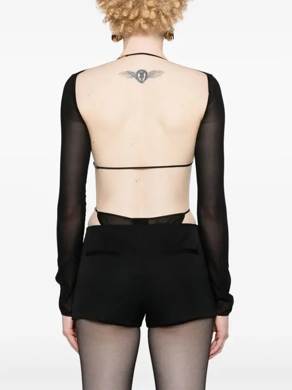 Saint Laurent Open-back Crepe Bodysuit