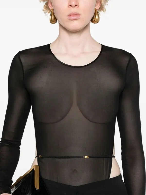 Saint Laurent Open-back Crepe Bodysuit