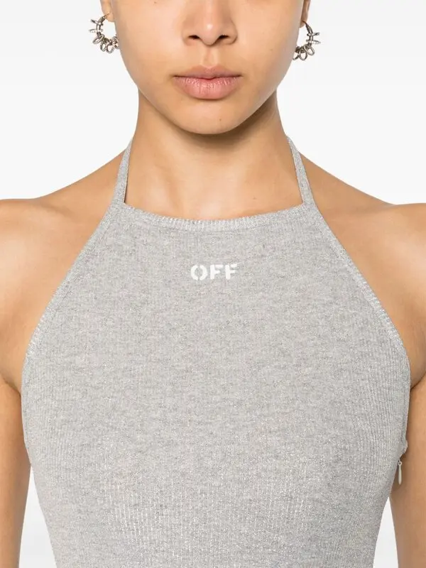 Off-White Logo-print Halterneck Top