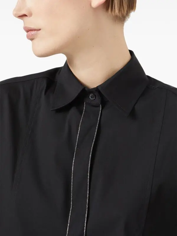 Brunello Cucinelli Transparent-panel Poplin Shirt