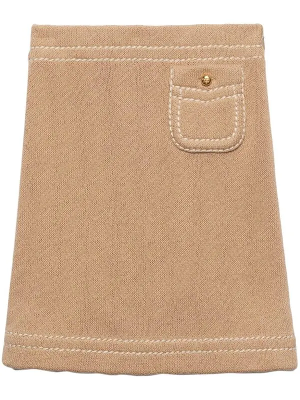 Prada Knitted Mini Skirt - Neutrals